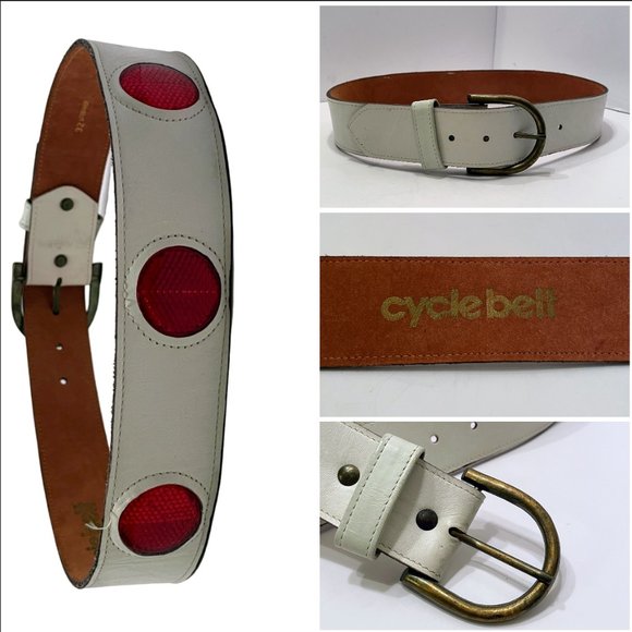 Vintage | Accessories | Vintage Harness House White Leather With 3 Red ...